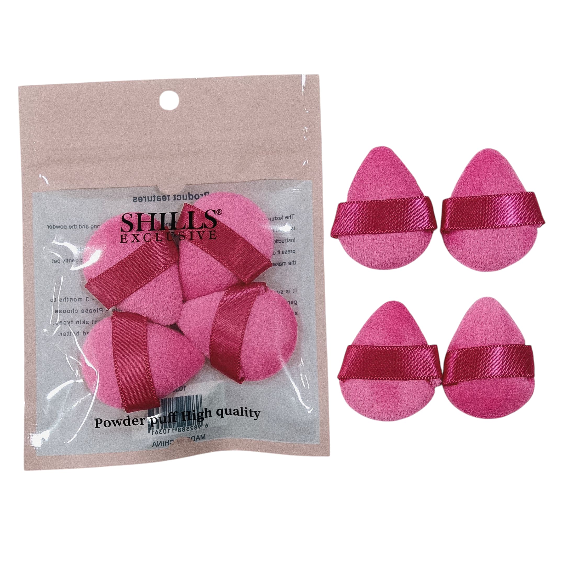 Shills Exclusive 4pc Ovel Finger Puff Pink – Angel Beauty Center